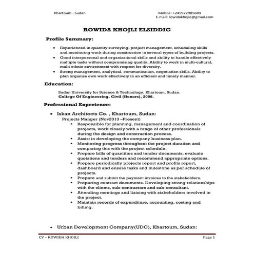Rowida CV | PDF