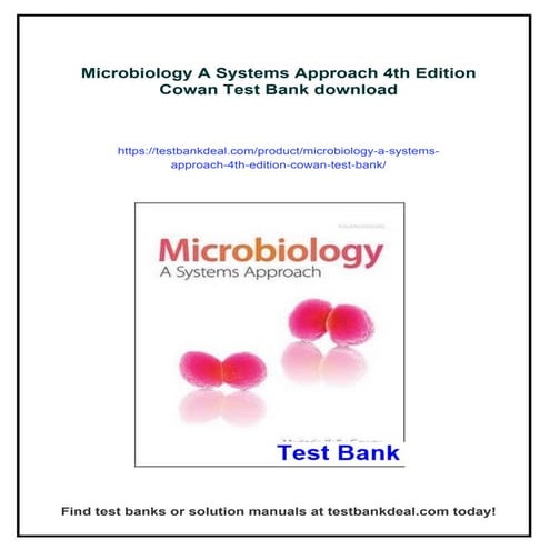 Microbiology A Systems Approach 4th Edition Cowan Test Bank | PDF