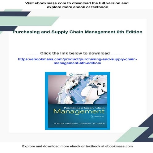 Purchasing and Supply Chain Management 6th Edition | PDF