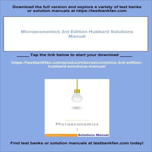 Microeconomics 3rd Edition Hubbard Solutions Manual | PDF