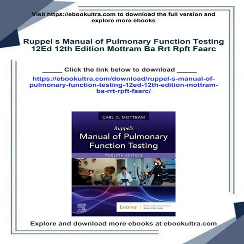 Ruppel s Manual of Pulmonary Function Testing 12Ed 12th Edition Mottram ...