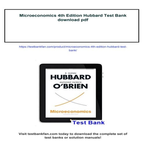 Microeconomics 4th Edition Hubbard Test Bank | PDF