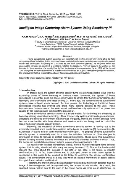 Design and realization of motion detector system for house security | PDF