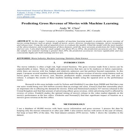 Predicting Box Office Revenues | PPT
