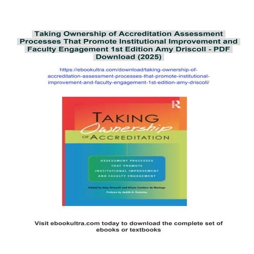 Taking Ownership of Accreditation Assessment Processes That Promote ...