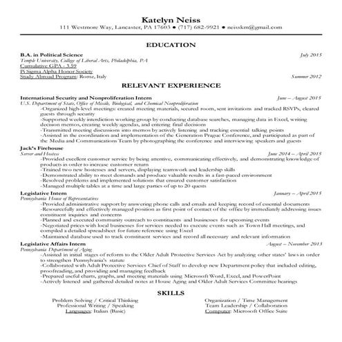 Resume Fall 2015 II | DOCX