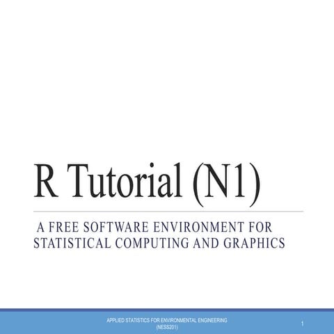 Tutorial in R programming language at IIT | PDF