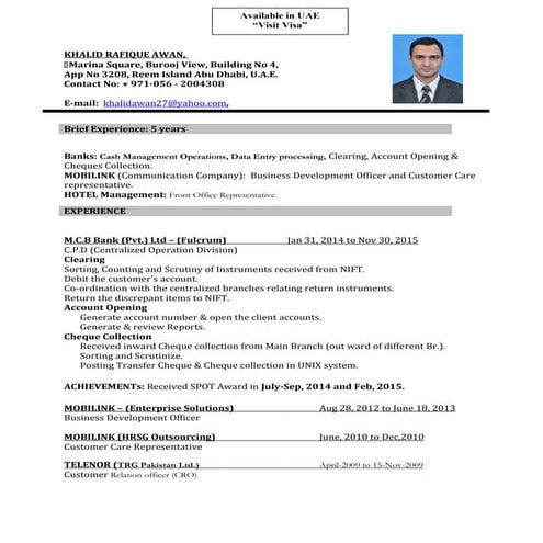 KHALID RAFIQUE CV | DOC