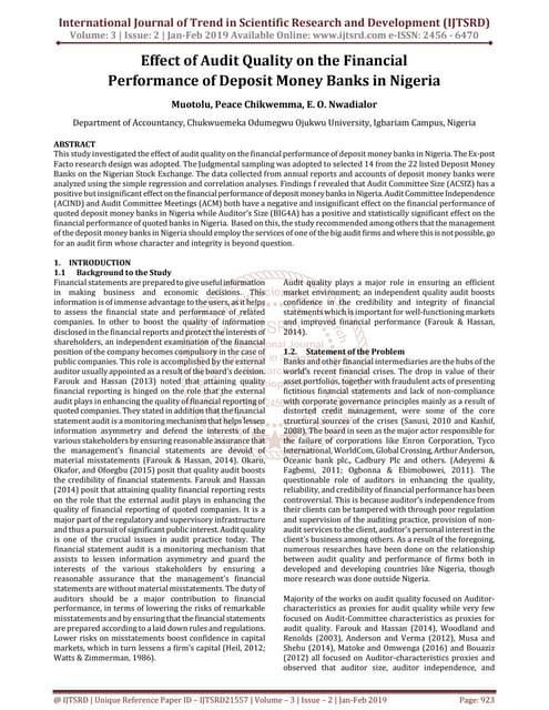 THE IMPACT OF INTERNAL AUDIT FUNCTIONS ON FINANCIAL REPORTING QUALITY IN LIBYAN COMMERCIAL BANKS ...