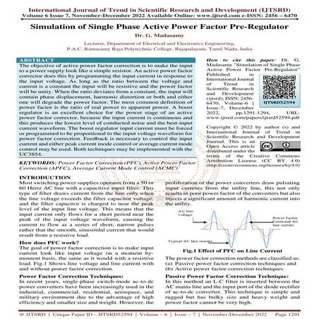 Simulation of Single Phase Active Power Factor Pre Regulator | PDF
