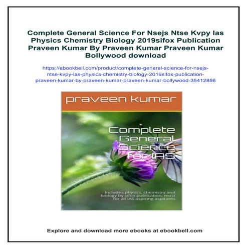 Complete General Science For Nsejs Ntse Kvpy Ias Physics Chemistry Biology 2019sifox Publication ...