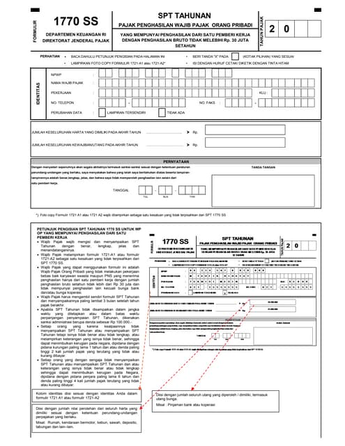Formulir spt 1770 ss | PDF