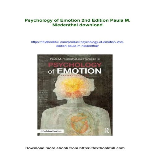 Psychology of Emotion 2nd Edition Paula M. Niedenthal | PDF