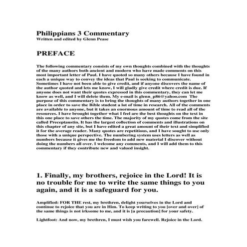 PHILIPPIANS 3 COMMENTARY | PDF