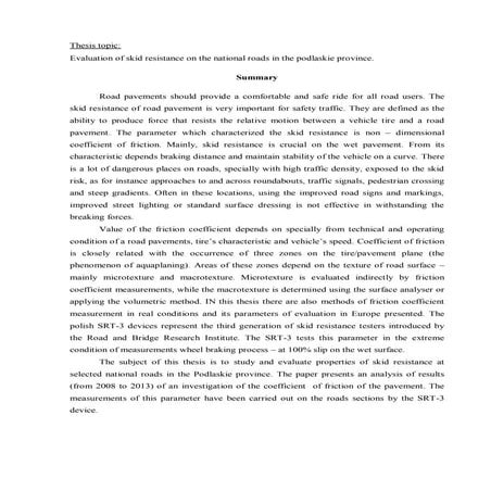 Thesis topic - master engineer | PDF