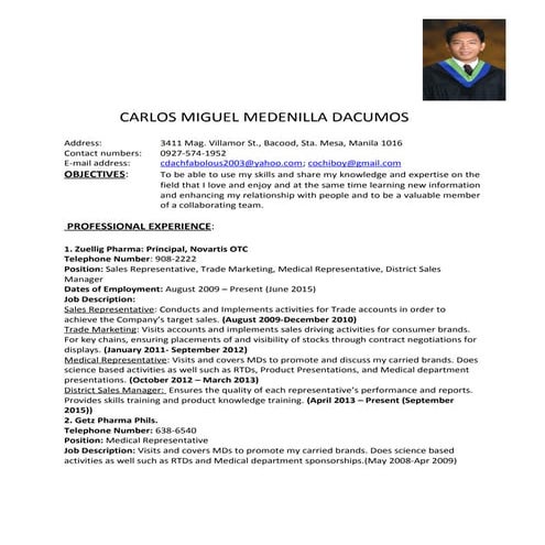 resume-Carlos Miguel Dacumos | DOC