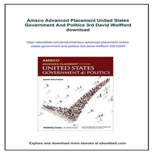Amsco Advanced Placement United States Government And Politics 3rd ...