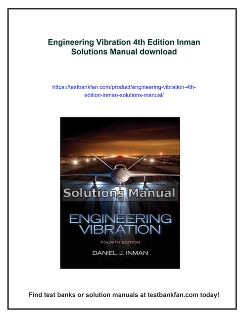 Engineering Vibration 4th Edition Inman Solutions Manual | PDF
