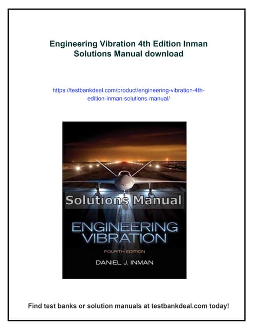 Engineering Vibration 4th Edition Inman Solutions Manual | PDF
