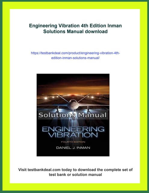 Engineering Vibration 4th Edition Inman Solutions Manual | PDF