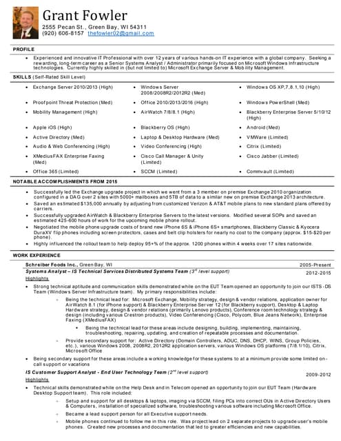 MichaelFoxResume20150616 | DOCX