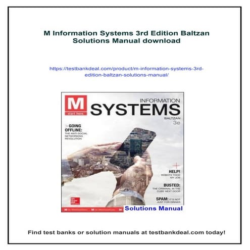 M Information Systems 3rd Edition Baltzan Solutions Manual | PDF