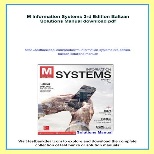 M Information Systems 3rd Edition Baltzan Solutions Manual | PDF