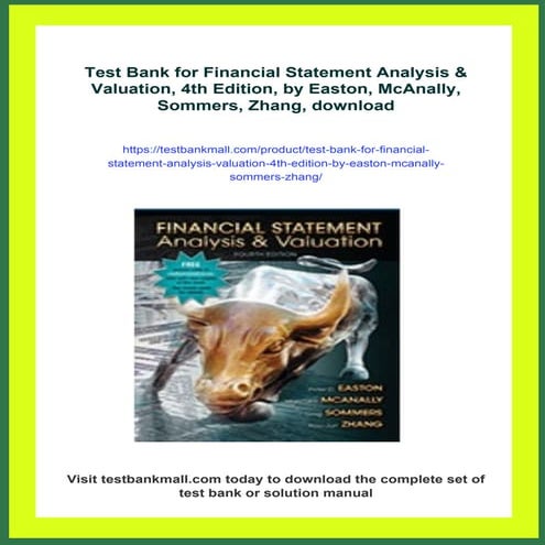 Financial Statement Analysis and Security Valuation Penman 5th Edition ...