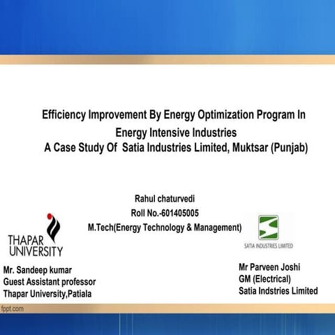Efficiency improvement by Energy optimization programme in Energy ...