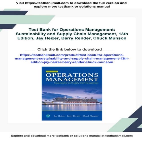 Test Bank for Operations Management: Sustainability and Supply Chain ...