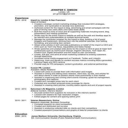 Jen Gimson_CV_2016 | PDF