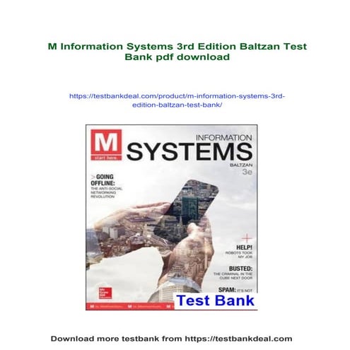 M Information Systems 3rd Edition Baltzan Test Bank | PDF
