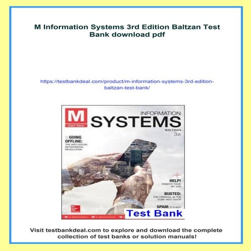 M Information Systems 3rd Edition Baltzan Test Bank | PDF