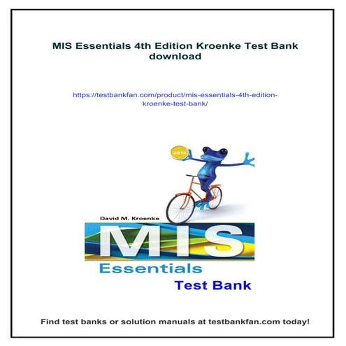 MIS Essentials 4th Edition Kroenke Test Bank | PDF