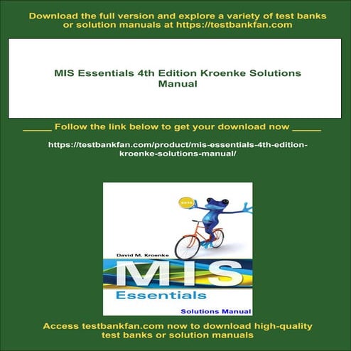MIS Essentials 4th Edition Kroenke Solutions Manual | PDF