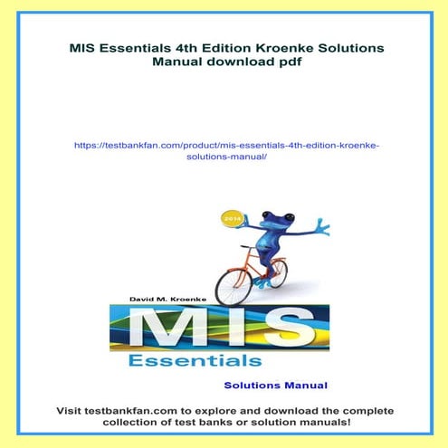 MIS Essentials 4th Edition Kroenke Solutions Manual | PDF