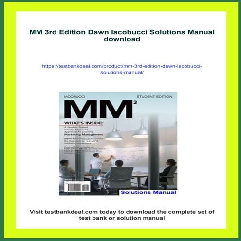 MM 3rd Edition Dawn Iacobucci Solutions Manual | PDF