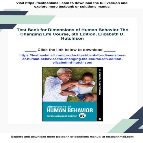 Test Bank for Dimensions of Human Behavior The Changing Life Course ...