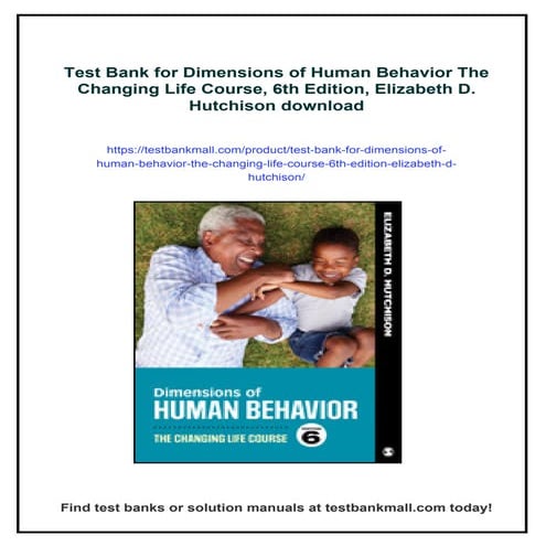 Test Bank for Dimensions of Human Behavior The Changing Life Course ...