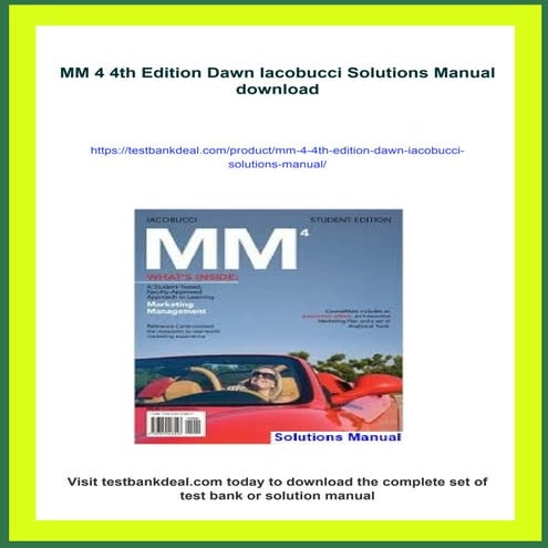 MM 4 4th Edition Dawn Iacobucci Solutions Manual | PDF