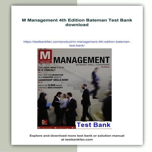 M Management 4th Edition Bateman Test Bank | PDF