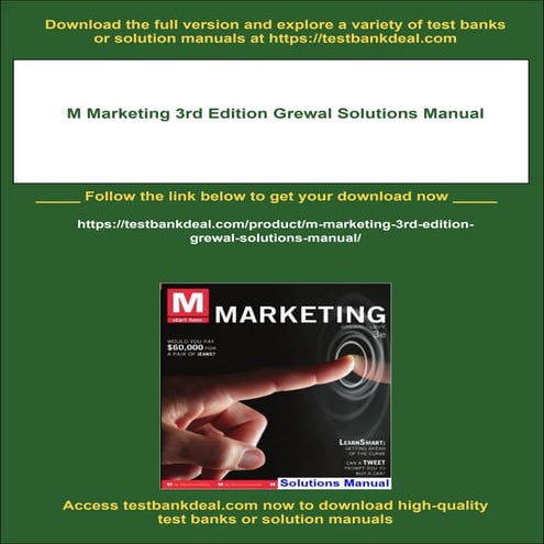 M Marketing 3rd Edition Grewal Solutions Manual | PDF
