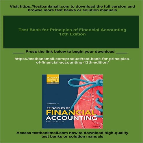 Test Bank for Principles of Financial Accounting 12th Edition | PDF