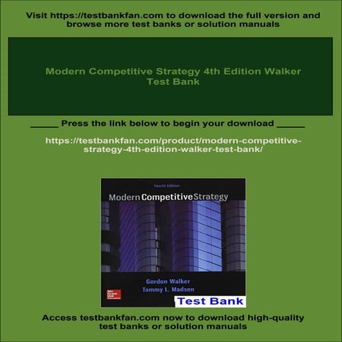 Modern Competitive Strategy 4th Edition Walker Test Bank | PDF