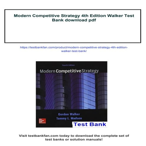 Modern Competitive Strategy 4th Edition Walker Test Bank | PDF