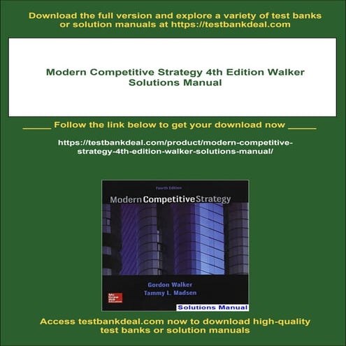 Modern Competitive Strategy 4th Edition Walker Solutions Manual | PDF