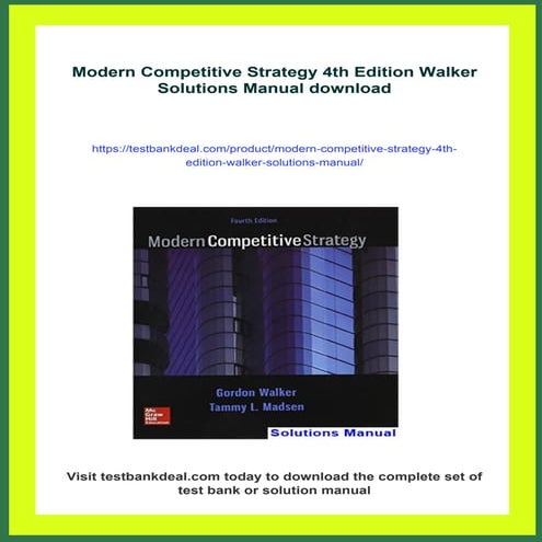 Modern Competitive Strategy 4th Edition Walker Solutions Manual | PDF