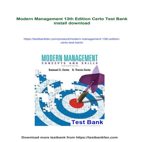 Modern Management 13th Edition Certo Test Bank | PDF