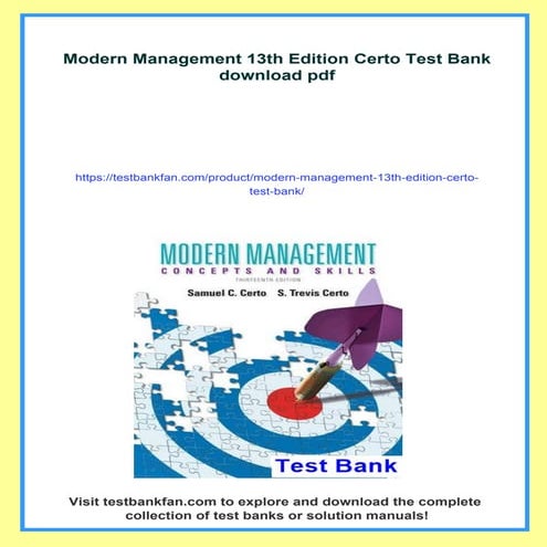 Modern Management 13th Edition Certo Test Bank | PDF