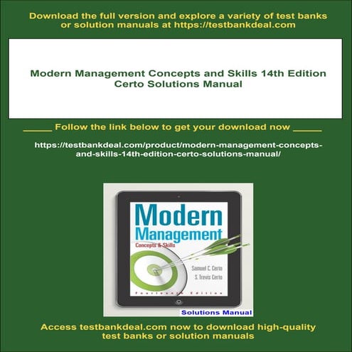 Modern Management Concepts and Skills 14th Edition Certo Solutions ...